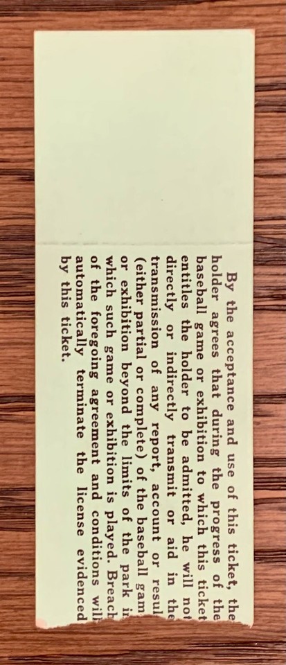 1941 Opening Day Ted Williams Hit #2 of Historic .406 Season Ticket ...