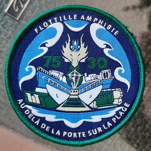 75 ANS FLOTTILLE AMPHIBIE Patch tissu Marine Nationale Fusilier Marin ...