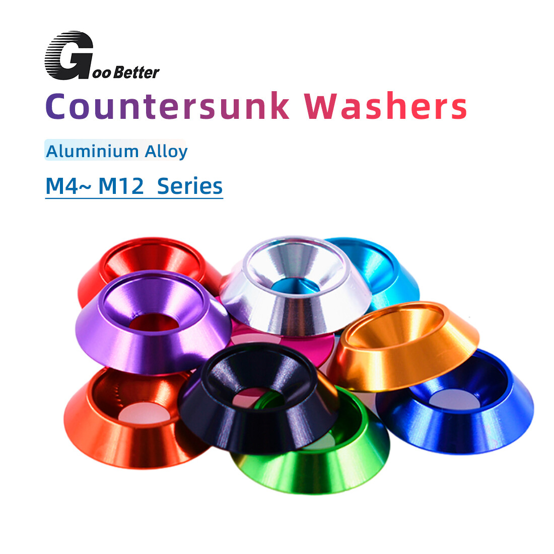 M4 M5 M6 M8 M10 M12 Countersunk Washers -Anodised Aluminium - Screws ...