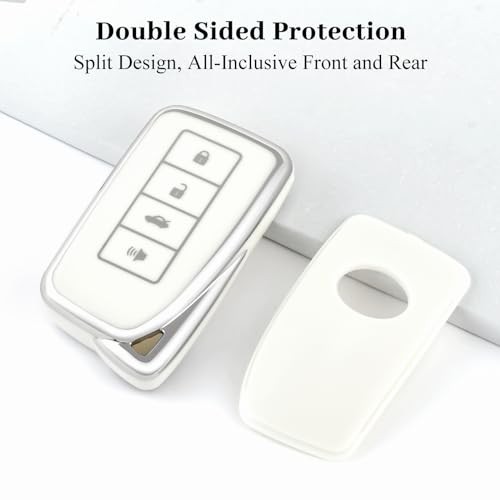 for Lexus Key Fob Cover, Soft TPU Protection Key Case Shell Silver ...