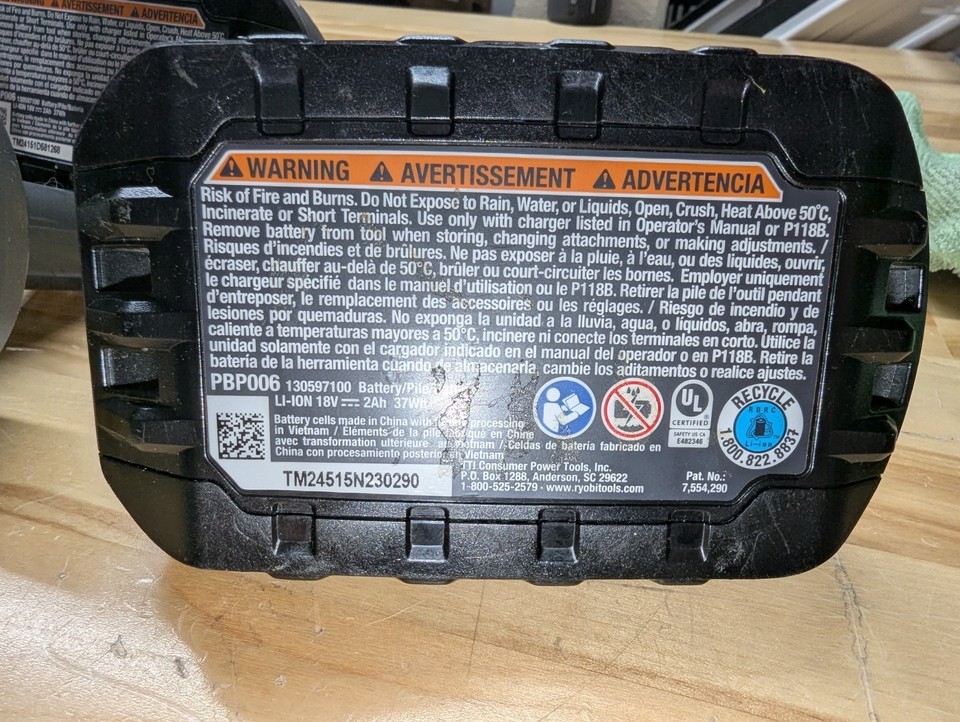 2024/2025 Genuine OEM Ryobi ONE+ 18V 2AH Battery Lithium-Ion PBP006 | eBay