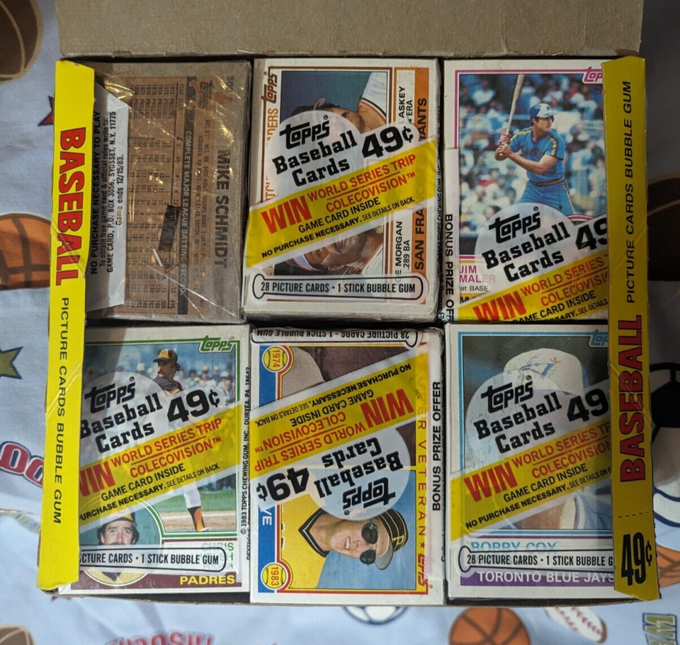 1983 Topps Baseball Miss-Wrap Cello Box Original Stock From Topps 24 ...