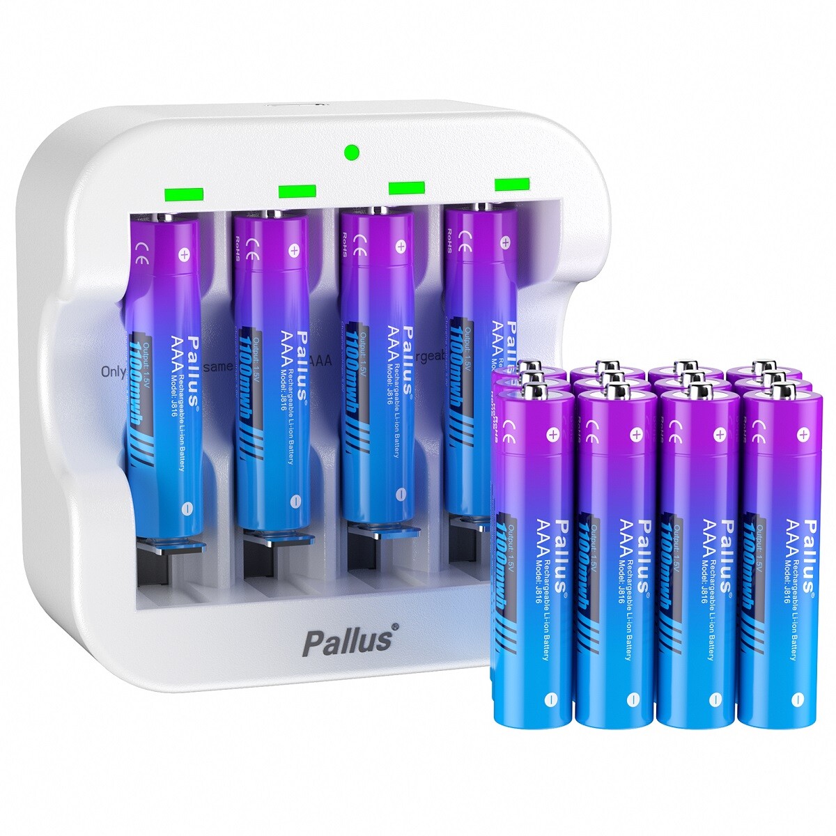 AAA Lithium Batteries New Gen Pallus 1.5V AAA Rechargeable Batteries ...