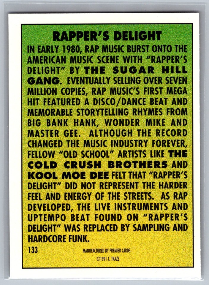 1991 The Rap Pack Series One Pick 'N Up Skins #133 Trading Card | eBay