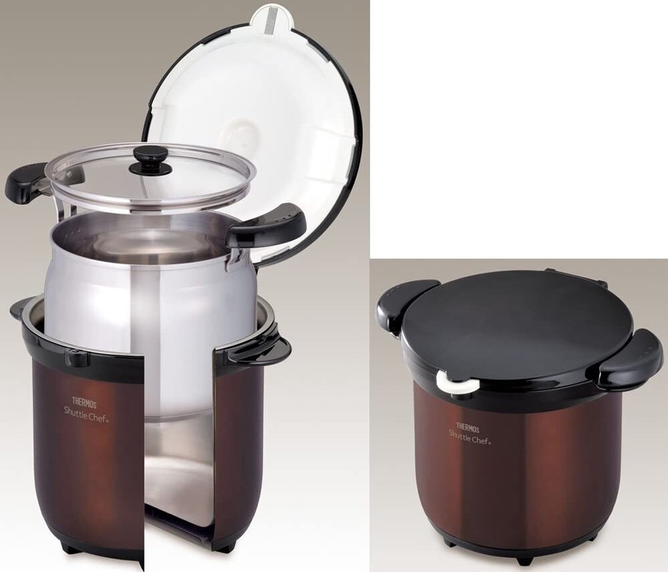 THERMOS vacuum heat insulation cooker Shatorushefu 4.5L clear Brown CBW ...