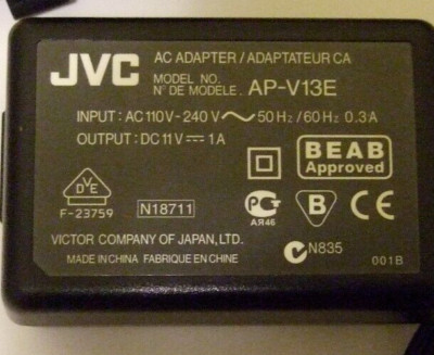 JVC AP-V13E Netzteil 11,0V 1,0A Ladegerät AC Adapter Charger Notebook Digicam | eBay