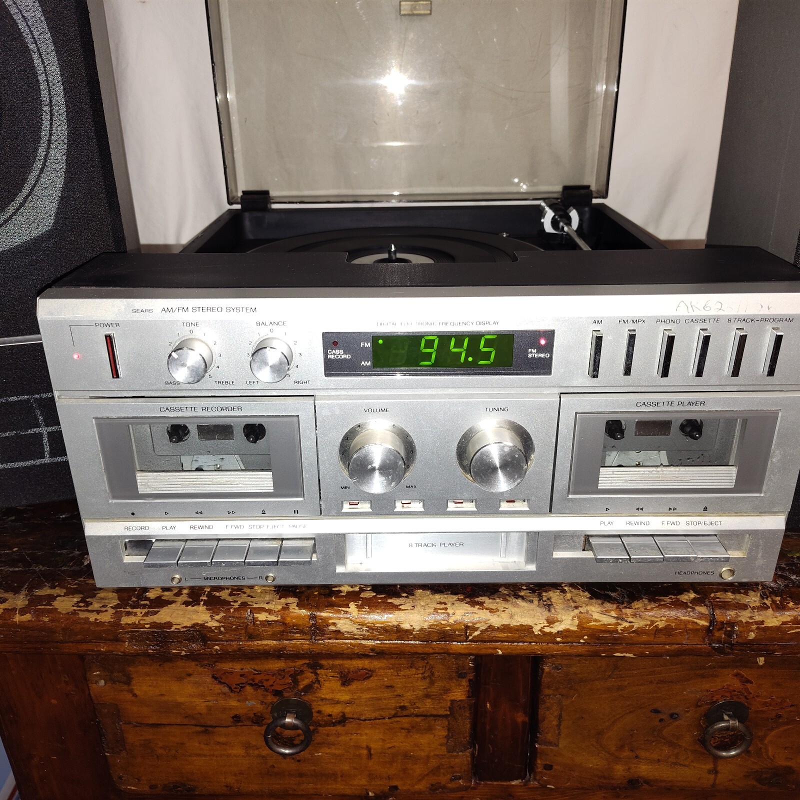 Sears AM/FM Stereo System 8-Track, Tape Deck, Record Player / Original ...