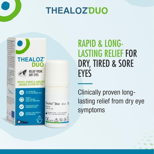 Thealoz Duo Eye Drops 10ml Bottle - Relief From Dry Eyes - 3 Pack ...