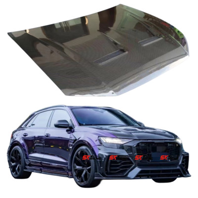 For Audi Q5 Q8 SQ8 RSQ8 19+ Dry Carbon Fiber Front Hood Panel Enginne ...