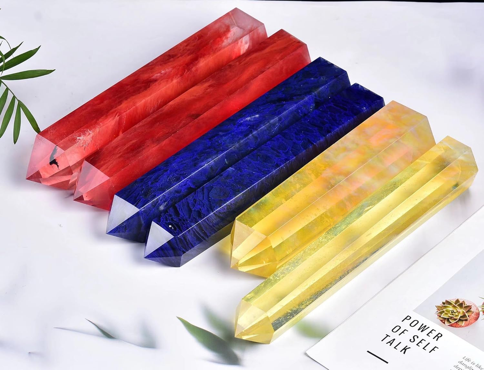 Large Smelting Blue Quartz Wand Artificial Healing Crystal Stone ...