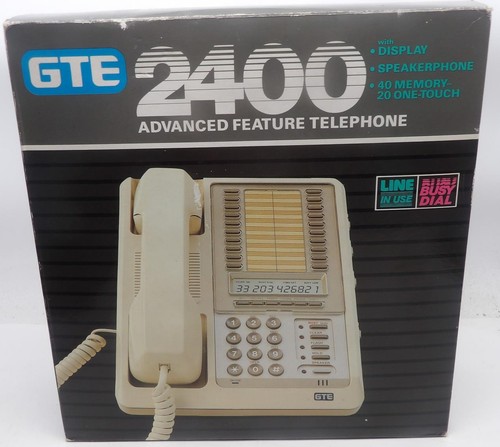 Vintage 1986 GTE 2400 Advanced Feature Telephone LCD Desk Phone New ...