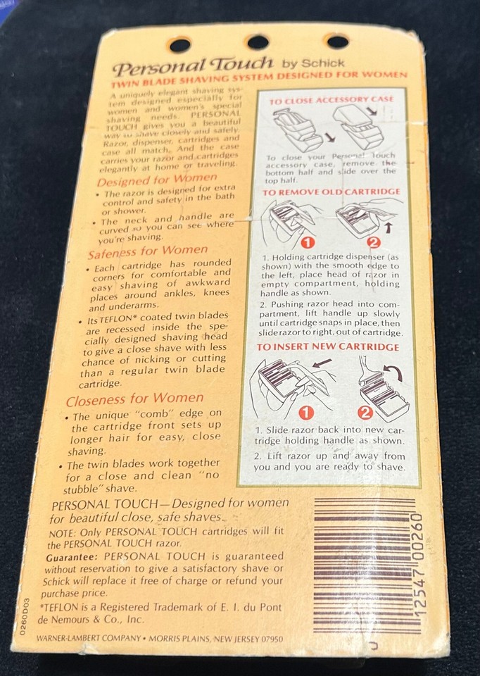 NEW Vintage Schick Personal Touch Razor With Deluxe Case 2 Cartridge ...