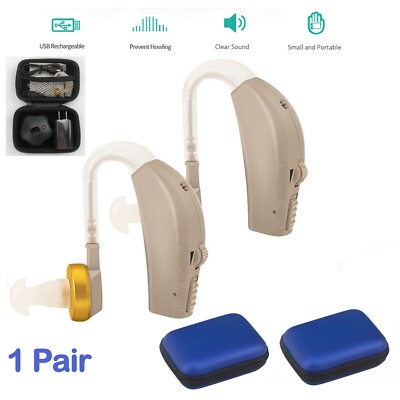 BTE Rechargeable Digital Hearing Aid Severe Loss Ear Aid HIGH-POWER ...