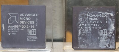 Vintage AMD 486DX2-66 Processor Am80486DX2-66 Socket 3 Gold | eBay