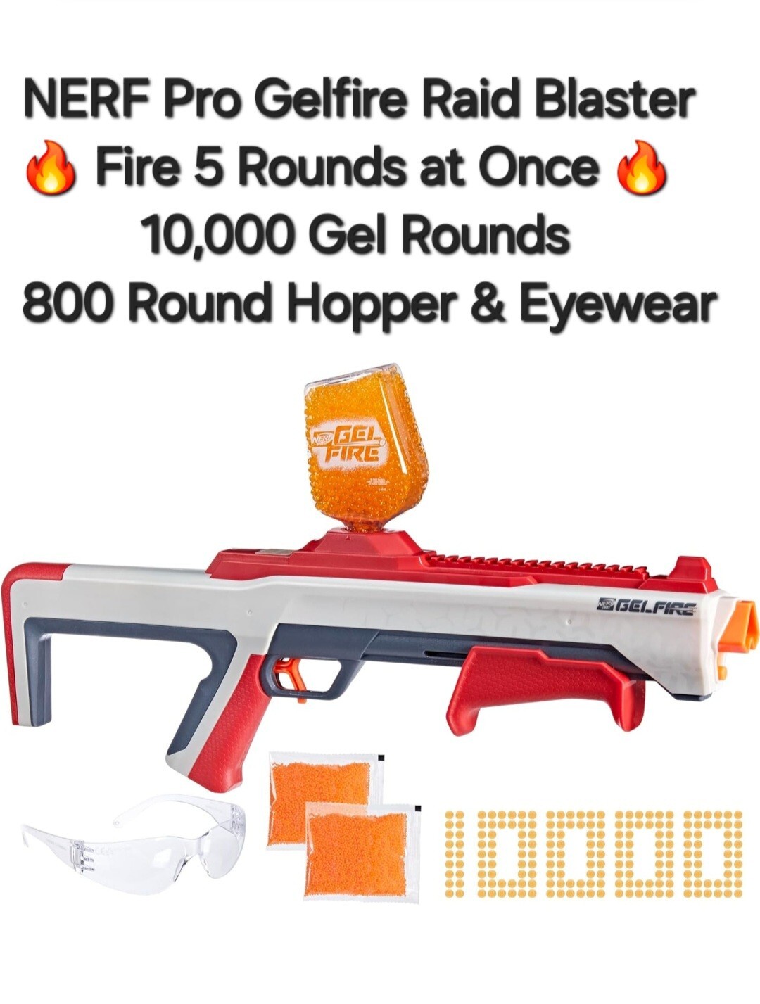 Nerf high-quality Pro Gelfire Raid Blaster Fire