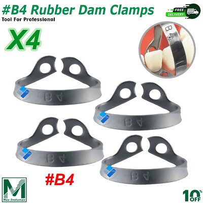 Set Dental Rubber Dam Clamps B4 Brinker Clamp Retractor Endodontic ...