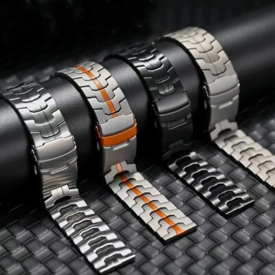 Luxury Titanium Watch Band 22mm Universal Strap Replacement Wrist Metal ...