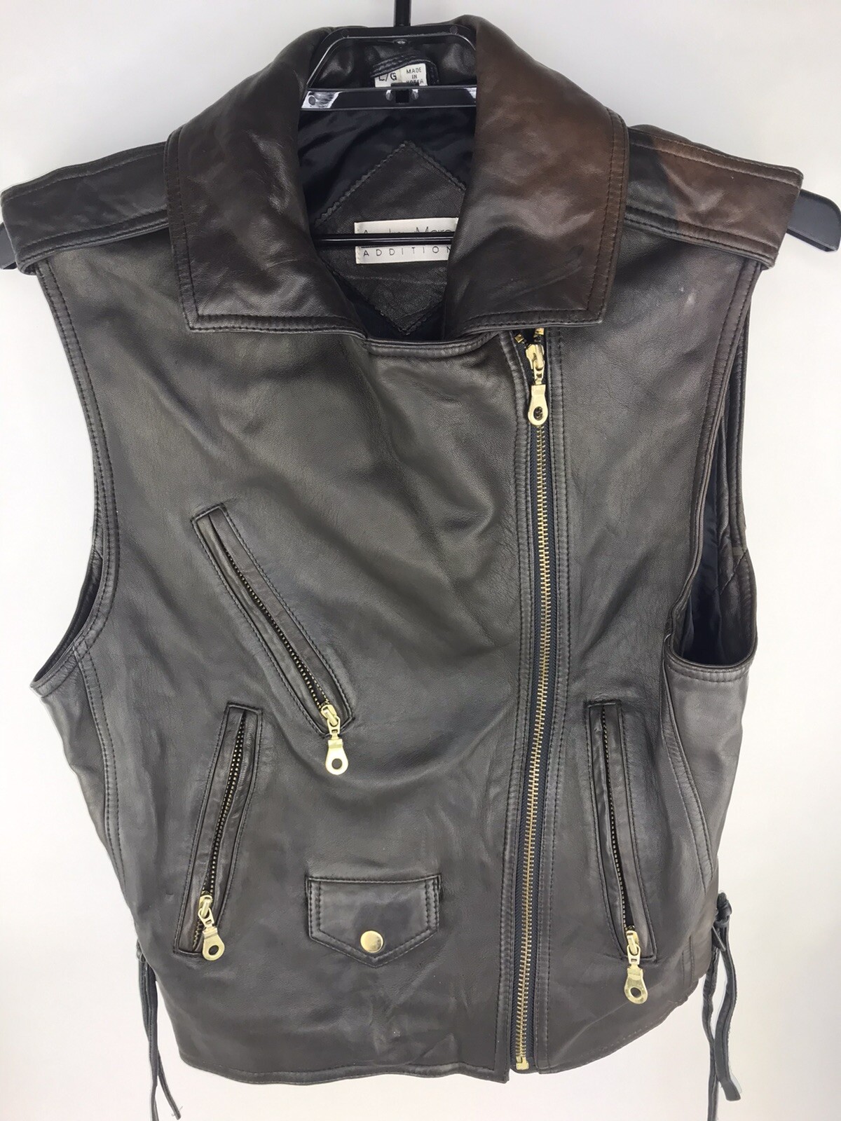 Andrew Marc Addition Leather Vest Women Large Brown L… - Gem