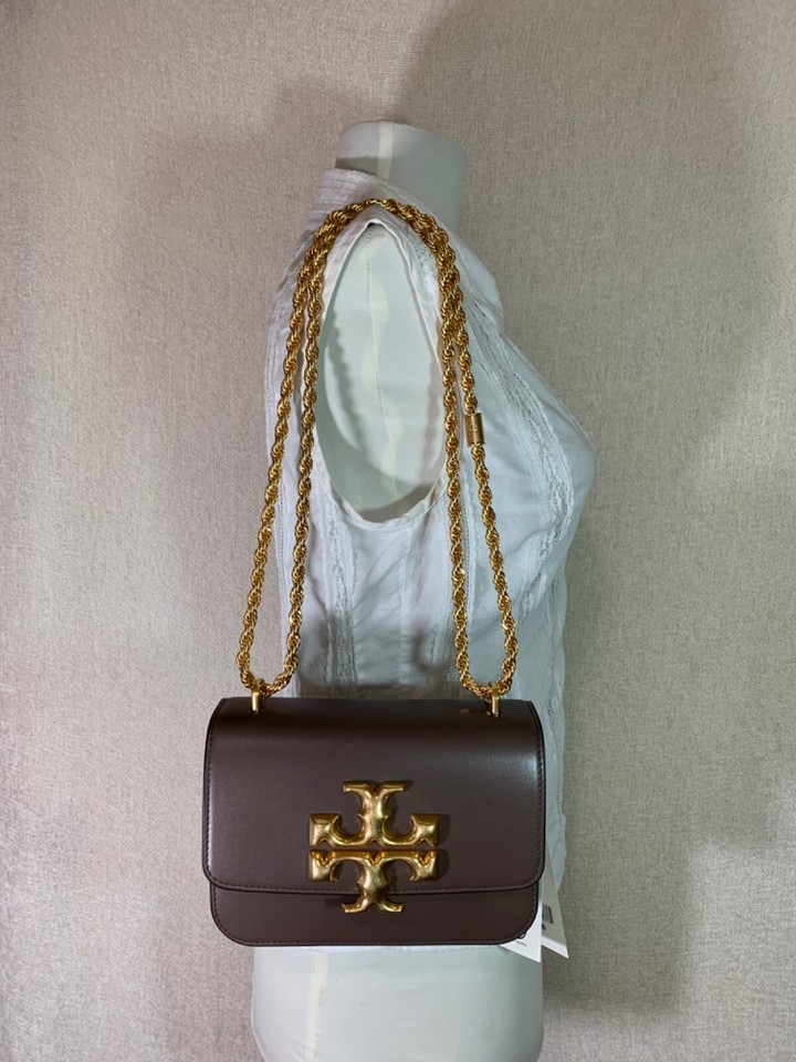 New Tory Burch Eleanor Clam Shell Taupe Small Convertible Shoulder ...