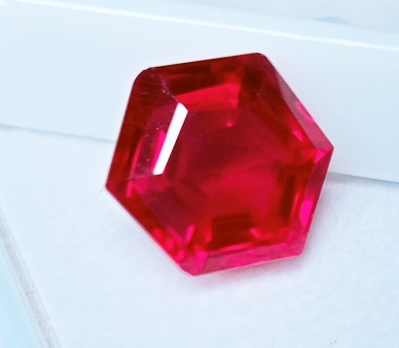 Ruby RED Hexagon Cut Size 8+ Ct Natural Mozambique Loose Gemstone EGL ...