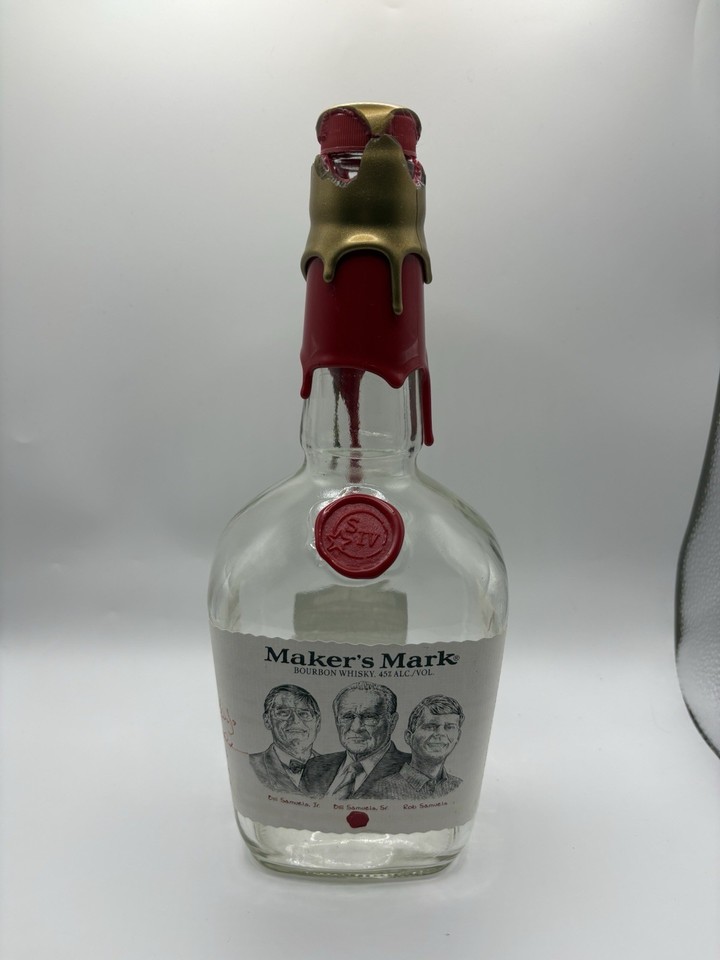 Empty Maker's Mark Bottle 750mL - Signed By Rob Samuels and Bill ...