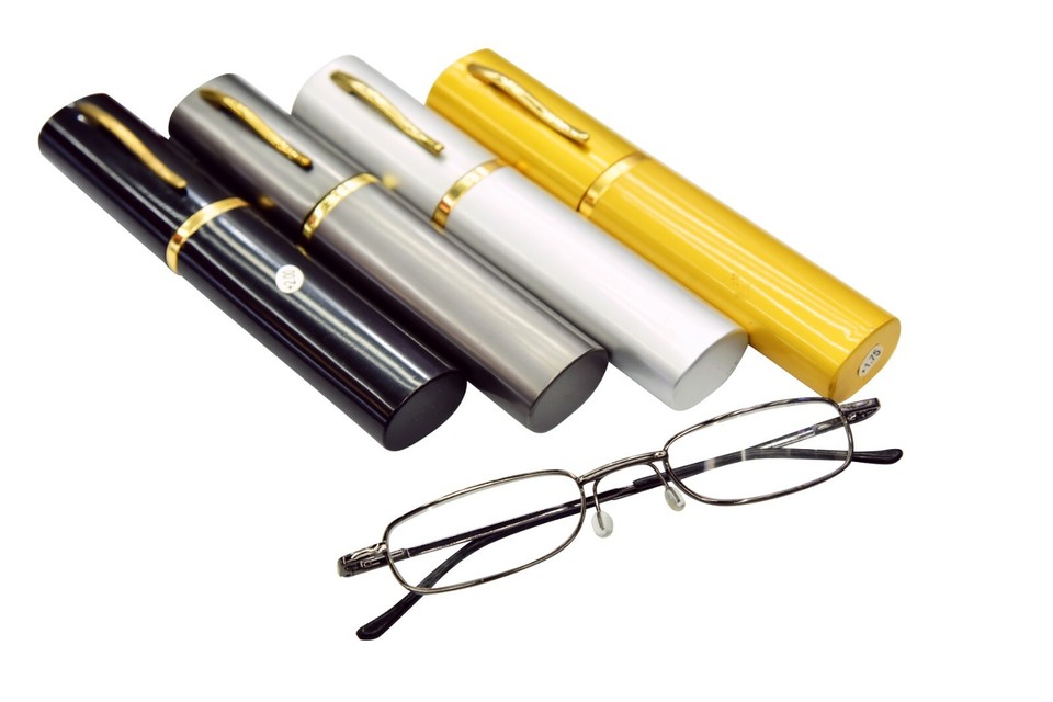 Pen Holder Grey Framed Pocket Reading Glasses with Clip on Case 3 ...
