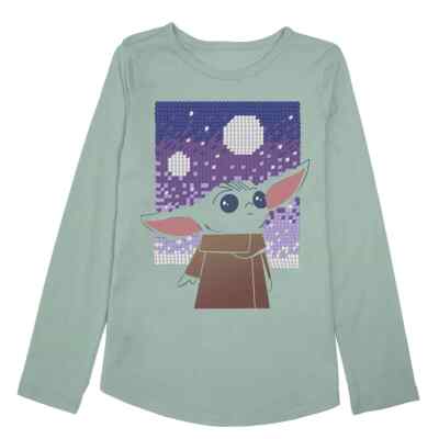 Girls’ Star Wars The Mandalorian Grogu aka Baby Yoda Flip-Sequin Tee ...