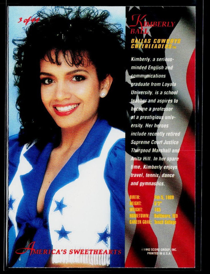 Kimberly Ball 1993 Score Group Dallas Cowboy Cheerleaders #3 Dallas ...