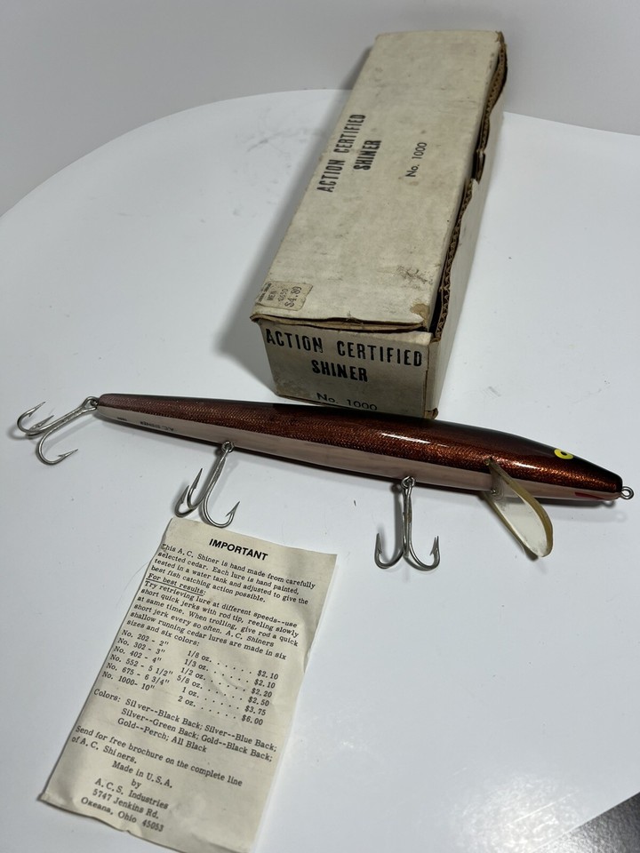 Vintage AC Shiner 1000 Action Certified Shiner Fishing Lure New In Open ...