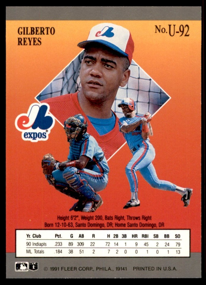 1991 Fleer Ultra Update Gilberto Reyes Baseball Cards #U-92 | eBay