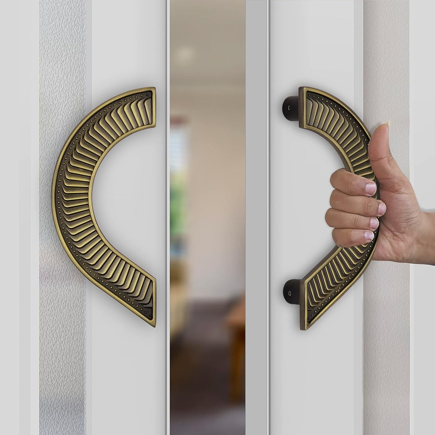 8 Inch Round Shape Main Door Handle Pull Push Handle for Home Decor ...