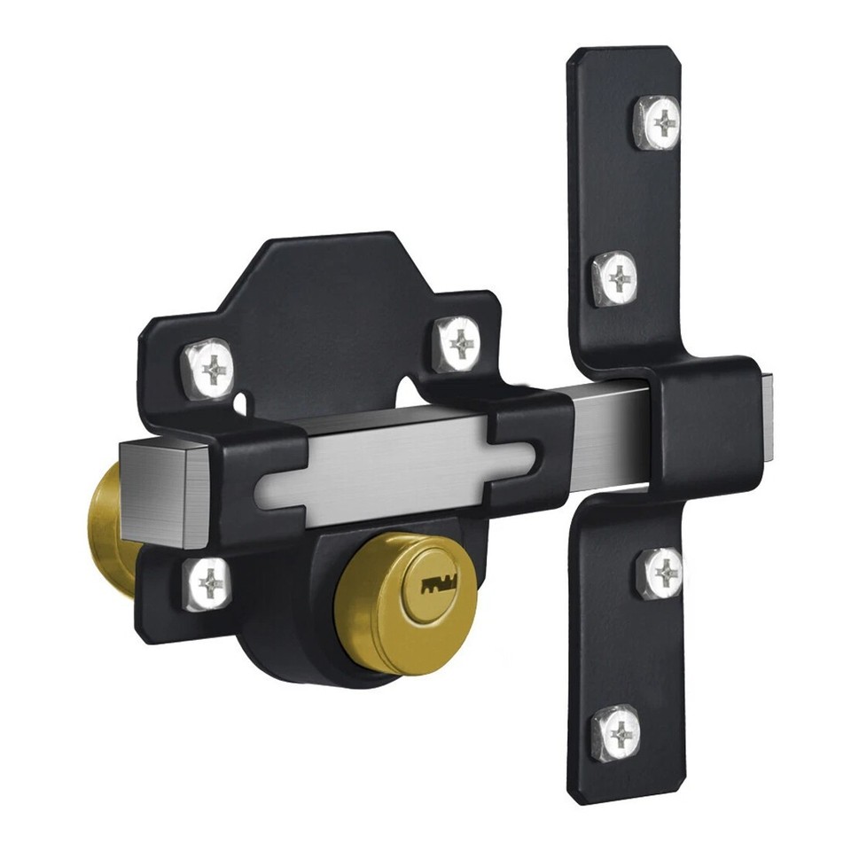 Gate Lock Garden Security Double Long Throw Bolt Rim Lock 5 Keys 50mm ...