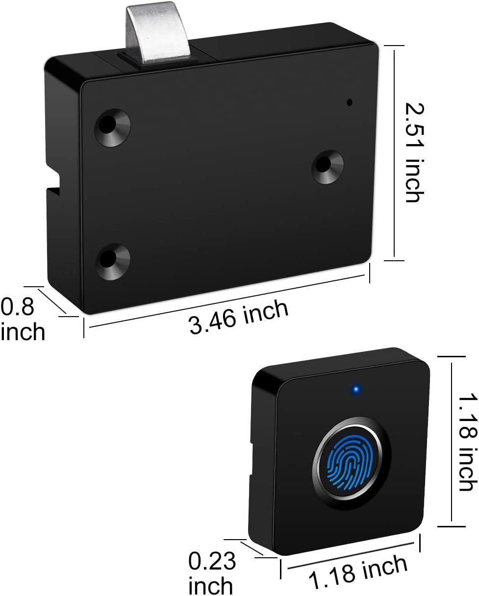 Fingerprint Lock Electronic Cabinet Door Locks, Smart Biometric Hidden ...