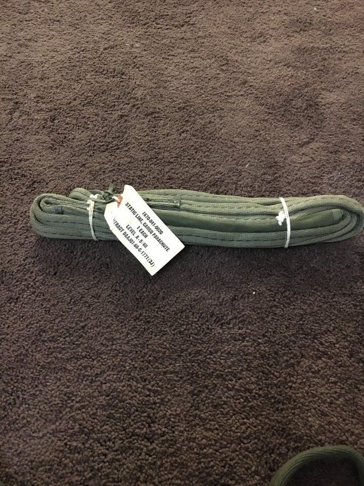 genuine US military surplus G12 cargo parachute static line 14 feet 1 ...
