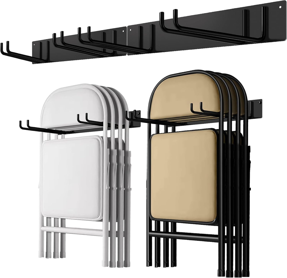 Folding Chair Storage Rack for Chair Organization and Garage Wall Mount ...