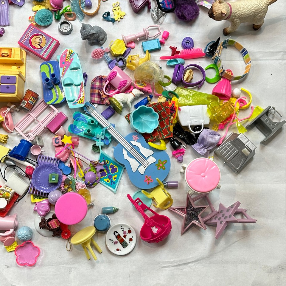 Polly Pocket Barbie Disney Loving Family HUGE Mixed LOT Clothes Accs ...