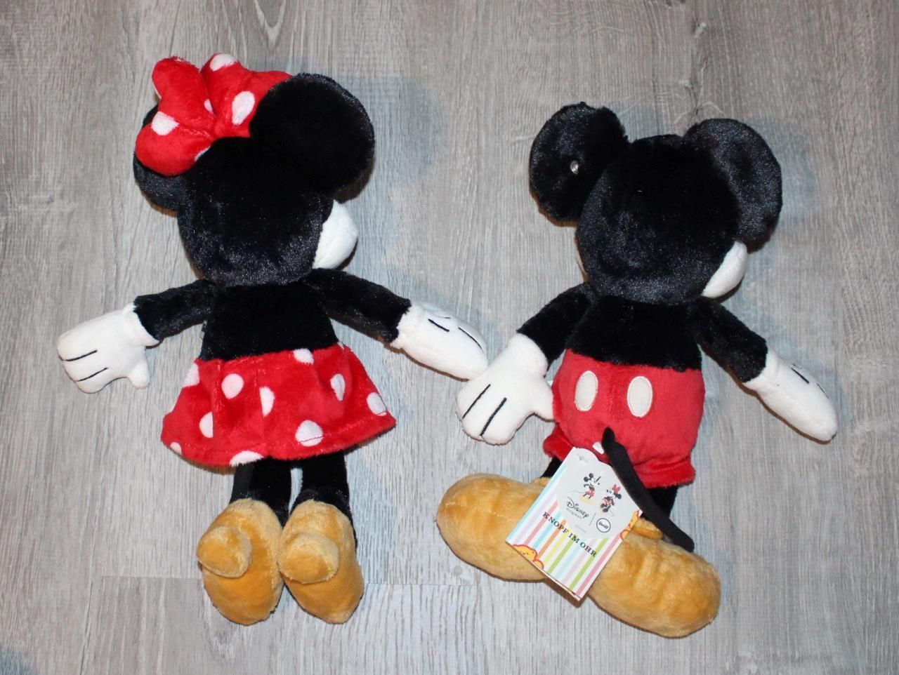 Contemporary Steiff Pair Mickey and Minnie Mouse Fuzzy Plush Figures 12 ...