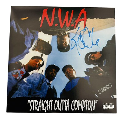 ICE CUBE STRAIGHT OUTTA COMPTON SIGNED VINYL + RECORD NWA RAP BECKETT ...