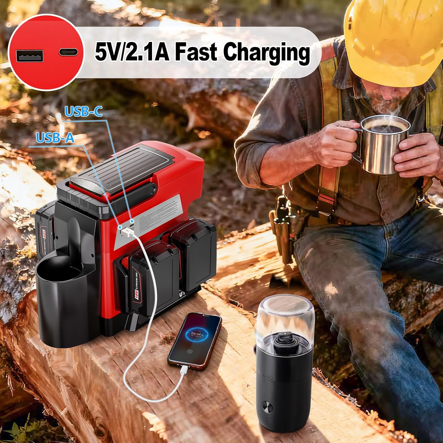 Cordless Portable Coffee Maker for Milwaukee M18 Battery - Perfect for ...
