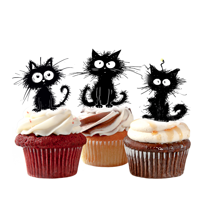 Cupcakes De Gatinho Página De Colorir De Um Gatinho Kawaii Em Um