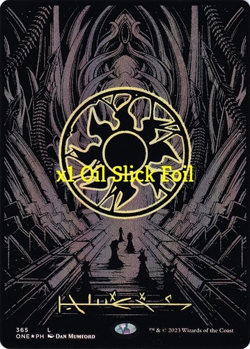 MTG Oil Slick Raised Foil Phyrexia: All Will Be One ONE Basic Lands ...