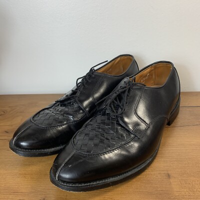 Allen Edmonds Hersey Black Leather Weave Design Split Toe Shoe Men's ...