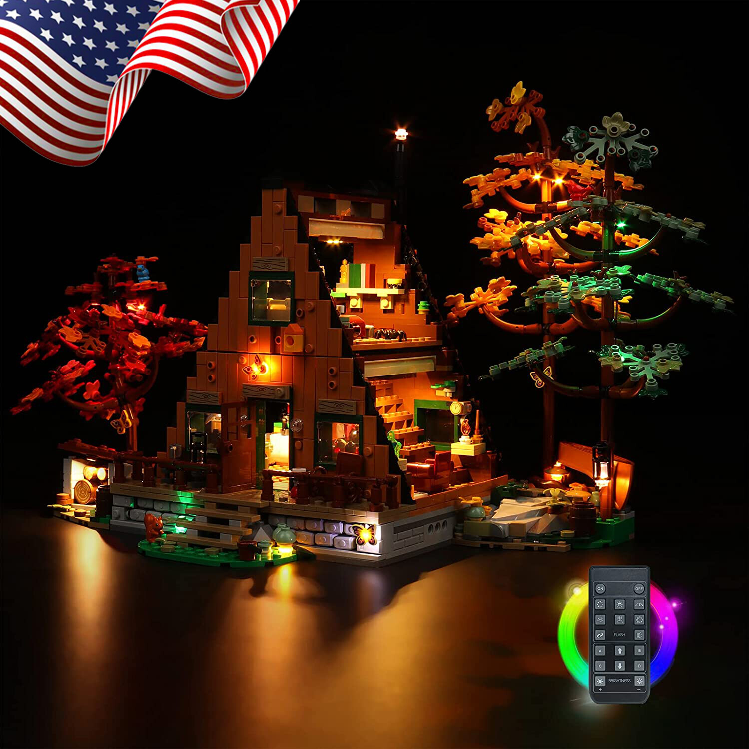 BrickBling LED Light Kit for LEGO A Frame Cabin House 21338 (Remote ...