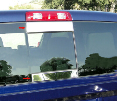 Stainless Steel Rear Sliding Window Trims Molding Decal For Dodge Ram ...