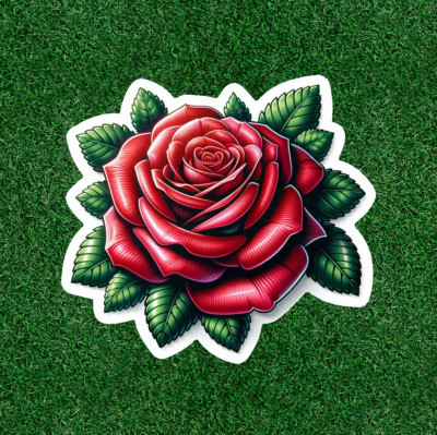 Beautiful red rose vinyl sticker decal - many sizes available | eBay