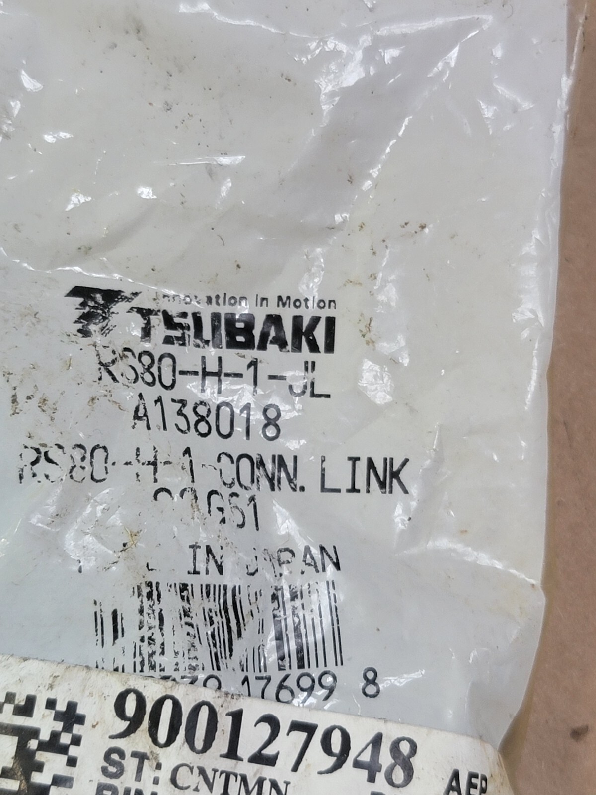 Tsubaki RS80-H-1-JL Connecting Link #80 A138018 IN BAG SHIP LOC K1 for ...