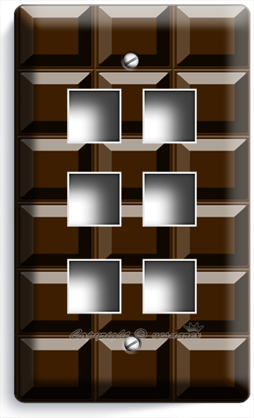 DARK CHOCOLATE BAR CUBES THEME LIGHT SWITCH OUTLET WALL PLATE KITCHEN ...