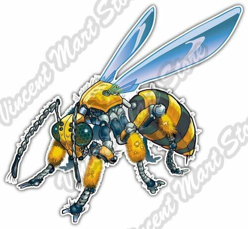 Robot Wasp Bee Yellow Hornet Insect Car Bumper Window Vinyl Sticker ...