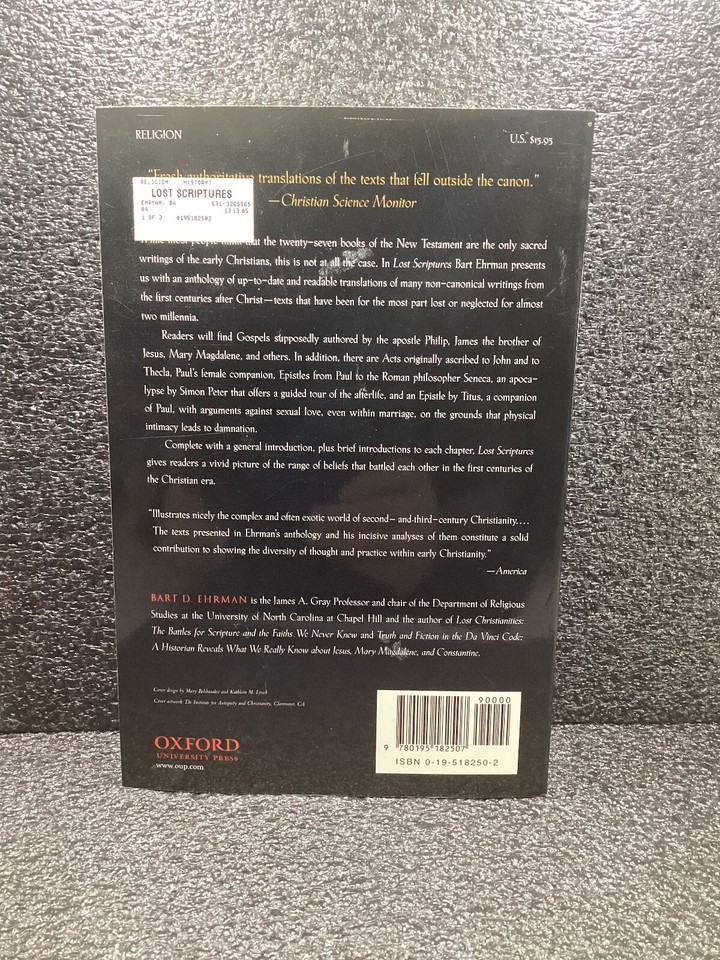 Lost Scriptures : Books That Did Not Make It into the New Testament by ...