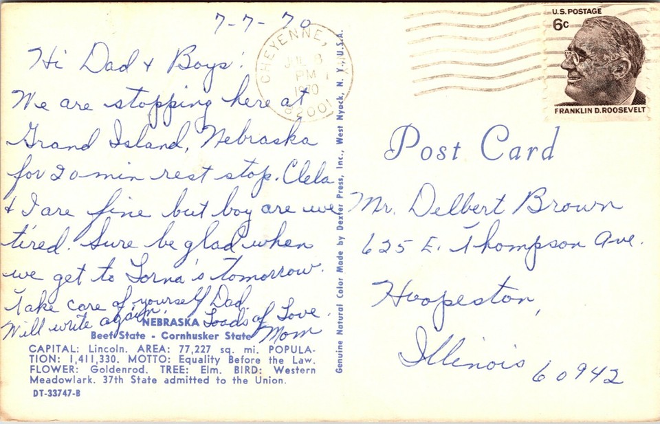 Famous Attractions Map of the Cornhusker State Nebraska Vintage ...